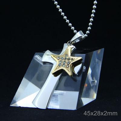 China Trendy Stainless Steel CZ Crystal Stones Inlay Cross Plus Symbol Necklace Pendant LDC75 for sale