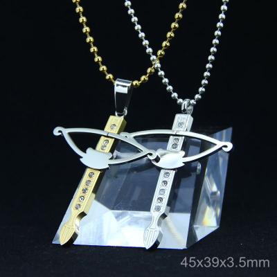 China Trendy Stainless Steel CZ Crystal Stones Inlay Cross Plus Symbol Necklace Pendant LDC85 for sale