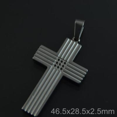 China Trendy Stainless Steel CZ Crystal Stones Inlay Cross Plus Symbol Necklace Pendant LDC234 for sale