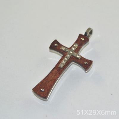 China Trendy Stainless Steel CZ Crystal Stones Inlay Cross Plus Symbol Necklace Pendant LDC241 for sale