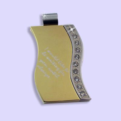 China 316L Stainless Steel Rectangle Square Shaped Necklace Pendant LPS0002 for sale