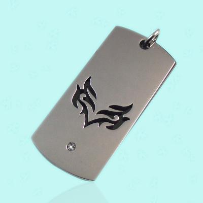 China 316L Stainless Steel Rectangle Square Shaped Necklace Pendant LPS0005 for sale