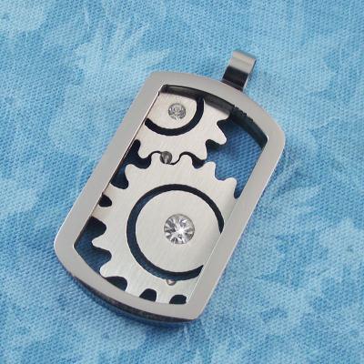 China 316L Stainless Steel Rectangle Square Shaped Necklace Pendant LPS0010 for sale