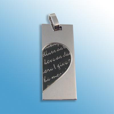 China 316L Stainless Steel Rectangle Square Shaped Necklace Pendant LPS0015 for sale