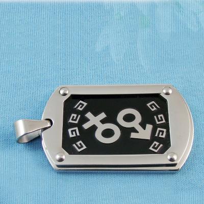China 316L Stainless Steel Rectangle Square Shaped Necklace Pendant LPS0035 for sale