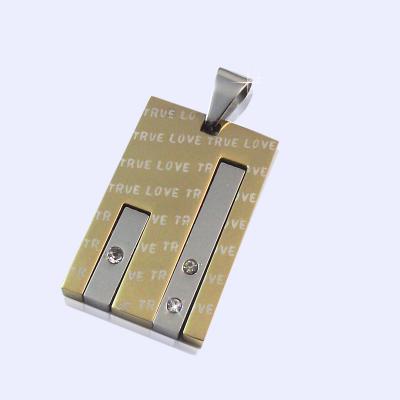 China 316L Stainless Steel Rectangle Square Shaped Necklace Pendant LPS0031 for sale