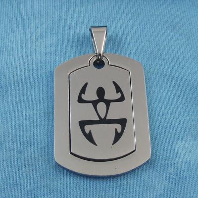 China 316L Stainless Steel Rectangle Square Shaped Necklace Pendant LPS0036 for sale