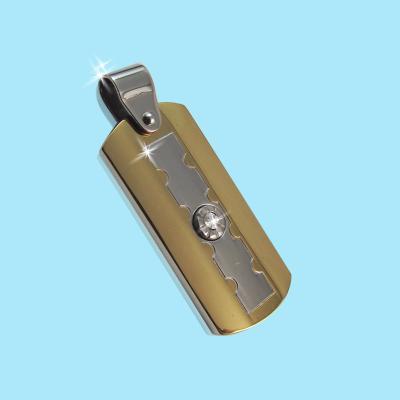 China 316L Stainless Steel Rectangle Square Shaped Necklace Pendant LPS0038 for sale
