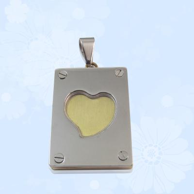 China 316L Stainless Steel Rectangle Square Shaped Necklace Pendant LPS0043-1 for sale
