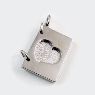 China 316L Stainless Steel Rectangle Square Shaped Necklace Pendant LPS0045 for sale