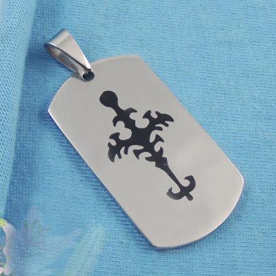 China 316L Stainless Steel Rectangle Square Shaped Necklace Pendant LPS0058 for sale