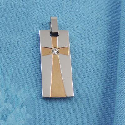 China 316L Stainless Steel Rectangle Square Shaped Necklace Pendant LPS0056 for sale