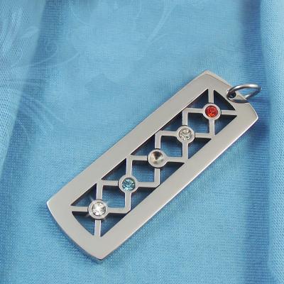 China 316L Stainless Steel Rectangle Square Shaped Necklace Pendant LPS0062 for sale