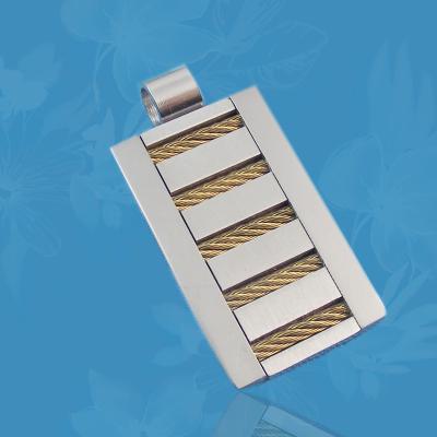China 316L Stainless Steel Rectangle Square Shaped Necklace Pendant LPS0183 for sale