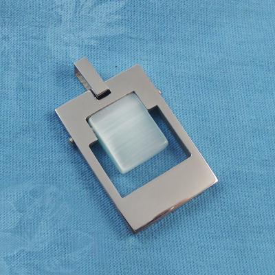 China 316L Stainless Steel Rectangle Square Shaped Necklace Pendant LPS0184-2 for sale