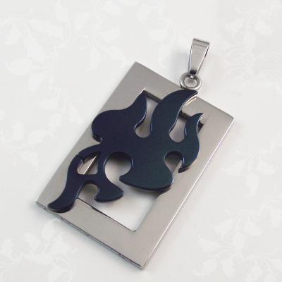 China 316L Stainless Steel Rectangle Square Shaped Necklace Pendant LPS0187 for sale