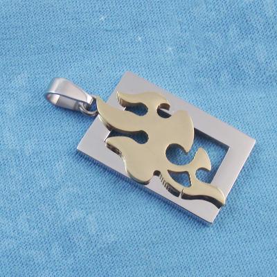 China 316L Stainless Steel Rectangle Square Shaped Necklace Pendant LPS0188 for sale
