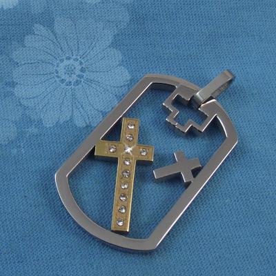 China 316L Stainless Steel Rectangle Square Shaped Necklace Pendant LPS0202 for sale