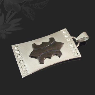 China 316L Stainless Steel Rectangle Square Shaped Necklace Pendant LPS0204-1 for sale