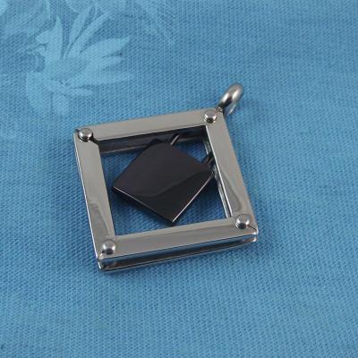 China 316L Stainless Steel Rectangle Square Shaped Necklace Pendant LPS0210-2 for sale