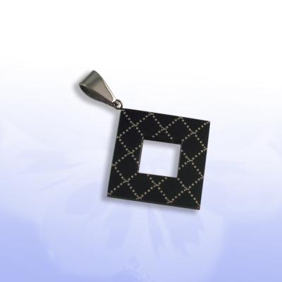 China 316L Stainless Steel Rectangle Square Shaped Necklace Pendant LPS0209-2 for sale