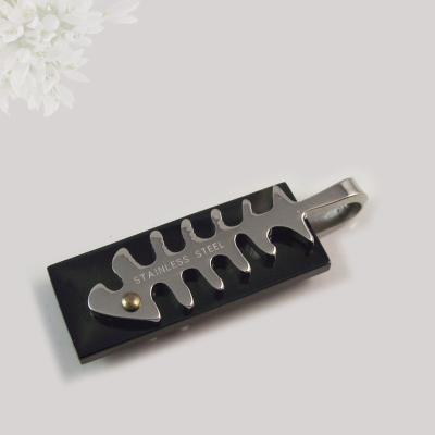 China 316L Stainless Steel Rectangle Square Shaped Necklace Pendant LPS0212 for sale
