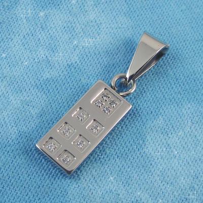 China 316L Stainless Steel Rectangle Square Shaped Necklace Pendant LPS0195 for sale