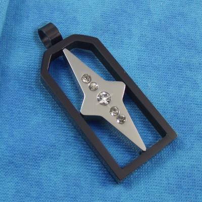 China 316L Stainless Steel Rectangle Square Shaped Necklace Pendant LPS0090 for sale