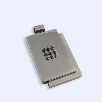 China 316L Stainless Steel Rectangle Square Shaped Necklace Pendant LPS0086 for sale