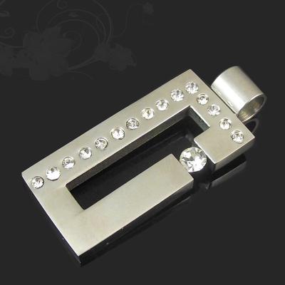 China 316L Stainless Steel Rectangle Square Shaped Necklace Pendant LPS0087 for sale