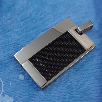 China 316L Stainless Steel Rectangle Square Shaped Necklace Pendant LPS0088 for sale