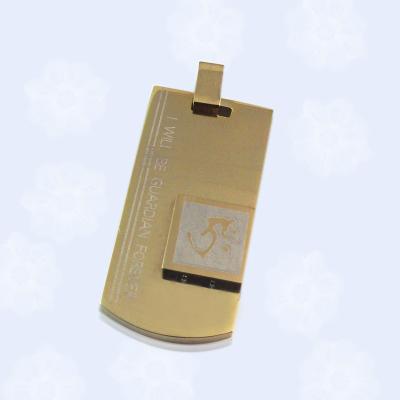 China 316L Stainless Steel Rectangle Square Shaped Necklace Pendant LPS0095 for sale