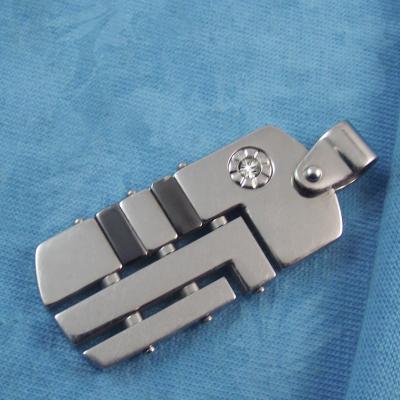 China 316L Stainless Steel Rectangle Square Shaped Necklace Pendant LPS0093 for sale