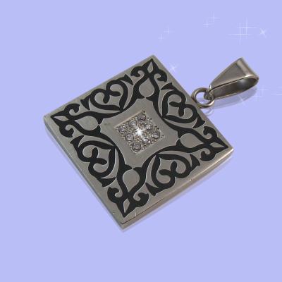 China 316L Stainless Steel Rectangle Square Shaped Necklace Pendant LPS0101 for sale