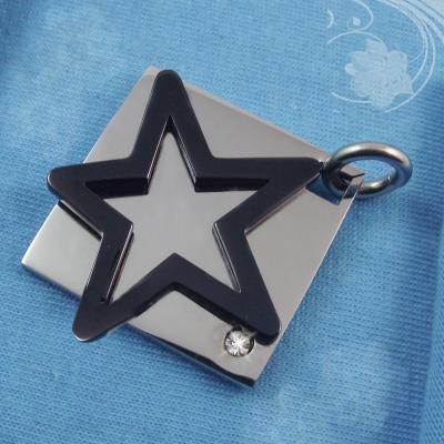 China 316L Stainless Steel Rectangle Square Shaped Necklace Pendant LPS0097 for sale