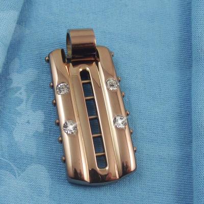 China 316L Stainless Steel Rectangle Square Shaped Necklace Pendant LPS0098 for sale