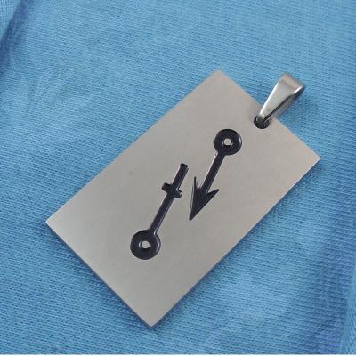 China 316L Stainless Steel Rectangle Square Shaped Necklace Pendant LPS0111 for sale