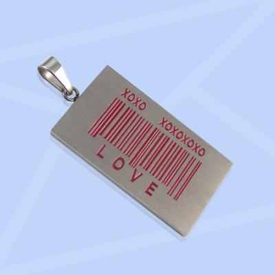 China 316L Stainless Steel Rectangle Square Shaped Necklace Pendant LPS0110 for sale