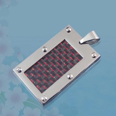 China 316L Stainless Steel Rectangle Square Shaped Necklace Pendant LPS0116 for sale