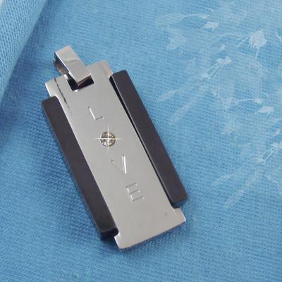 China 316L Stainless Steel Rectangle Square Shaped Necklace Pendant LPS0113 for sale