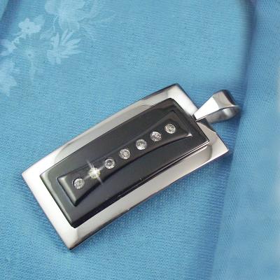 China 316L Stainless Steel Rectangle Square Shaped Necklace Pendant LPS0114 for sale