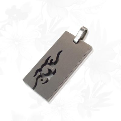 China 316L Stainless Steel Rectangle Square Shaped Necklace Pendant LPS0121 for sale