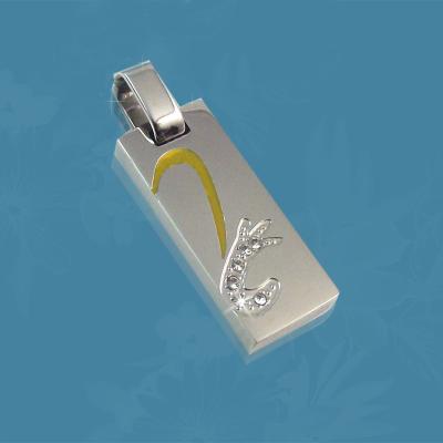 China 316L Stainless Steel Rectangle Square Shaped Necklace Pendant LPS0135 for sale