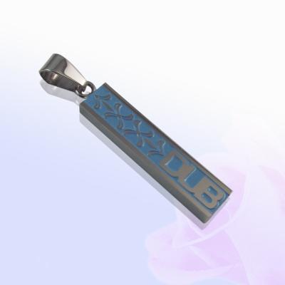 China 316L Stainless Steel Rectangle Square Shaped Necklace Pendant LPS0133 for sale