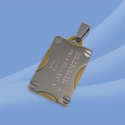 China 316L Stainless Steel Rectangle Square Shaped Necklace Pendant LPS0142-1 for sale