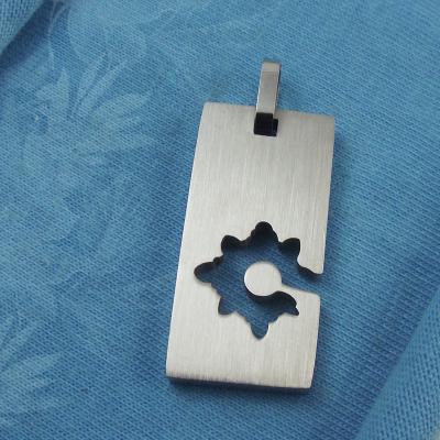 China 316L Stainless Steel Rectangle Square Shaped Necklace Pendant LPS0137 for sale