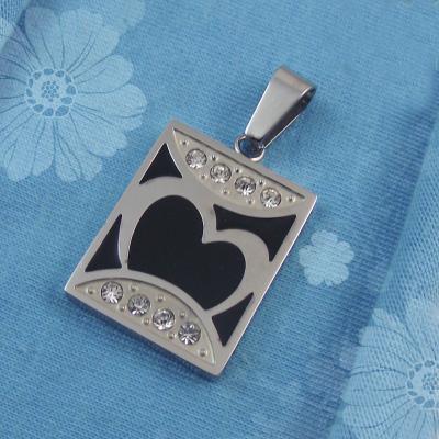 China 316L Stainless Steel Rectangle Square Shaped Necklace Pendant LPS0145-2 for sale
