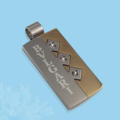 China 316L Stainless Steel Rectangle Square Shaped Necklace Pendant LPS0143 for sale