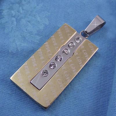 China 316L Stainless Steel Rectangle Square Shaped Necklace Pendant LPS0148 for sale