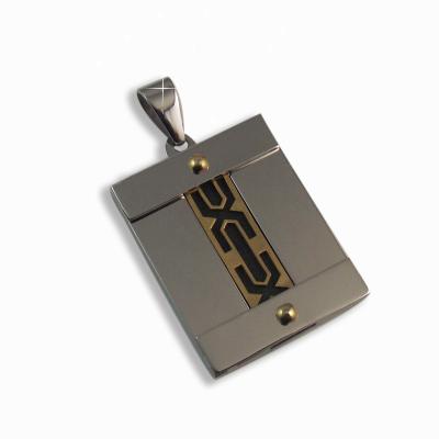 China 316L Stainless Steel Rectangle Square Shaped Necklace Pendant LPS0152 for sale